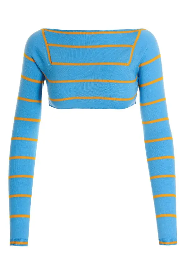 Emilio Pucci Cut-out Cropped Sweater - Light Blue