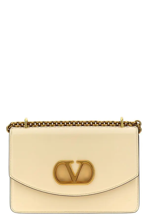 Valentino Garavani Vain Leather Shoulder Bag - White