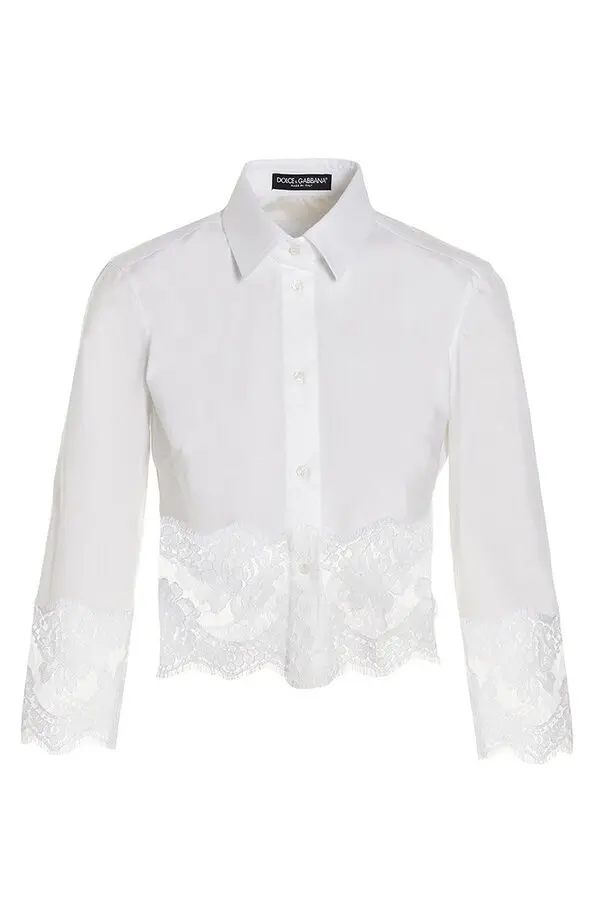 Dolce & Gabbana Lace Details Shirt - White
