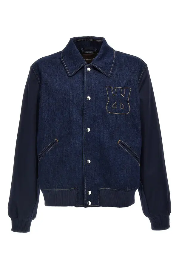 WALES BONNER The Echo Denim Varsity Jacket