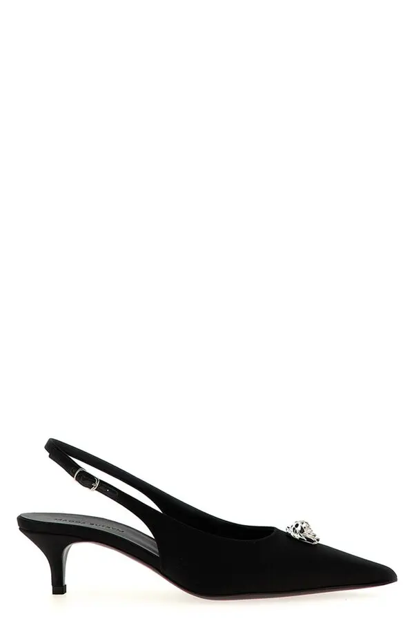 Magda Butrym Rosetta Silk Satin Slingback Pumps