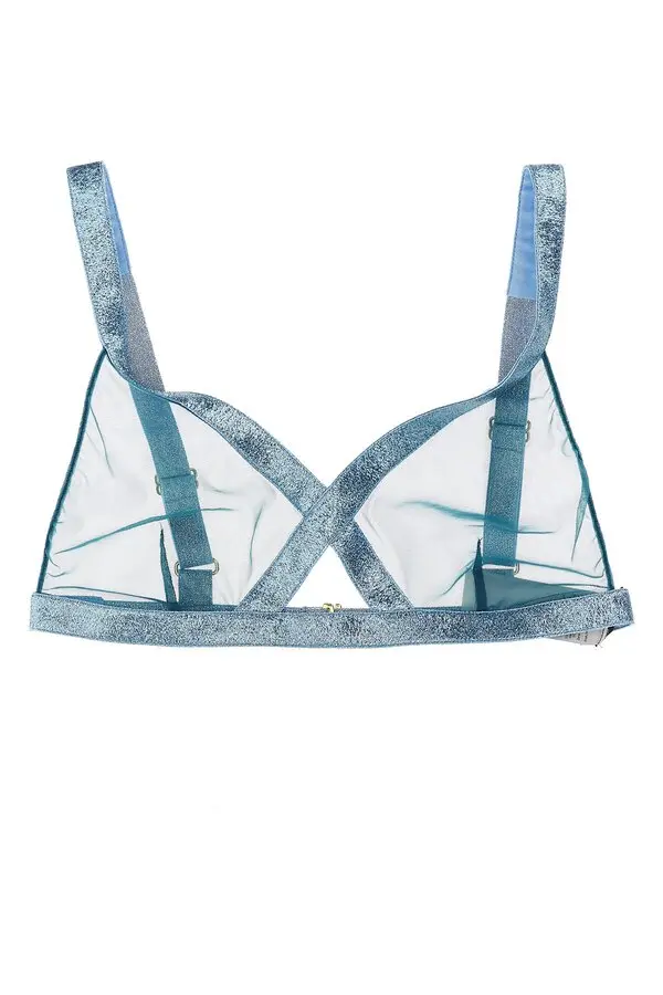 TOM FORD Iridescent Sable Tulle Top - Light Blue