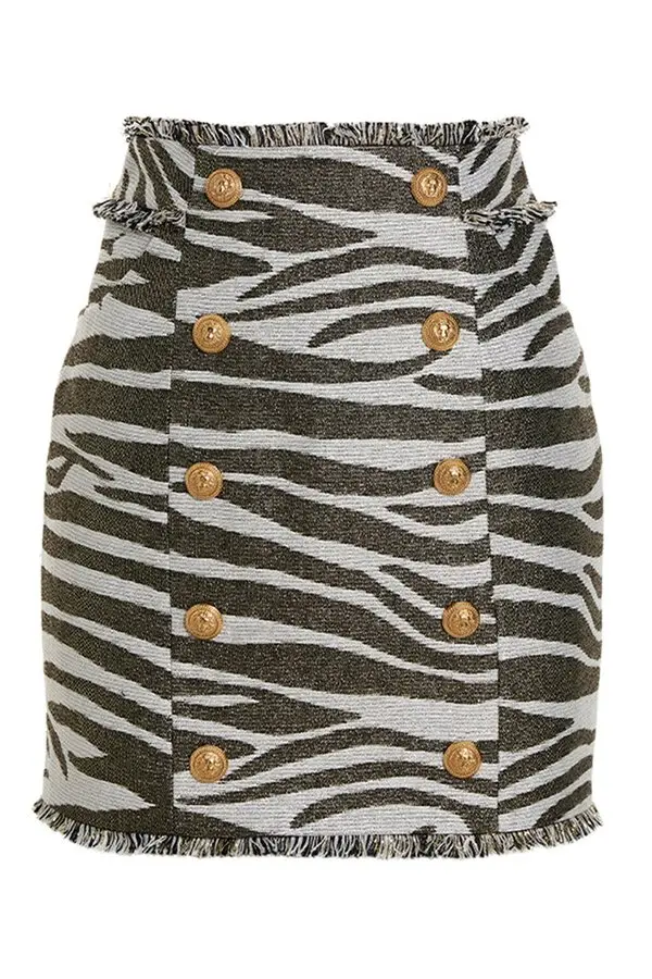 Balmain Lurex Zebra Skirt