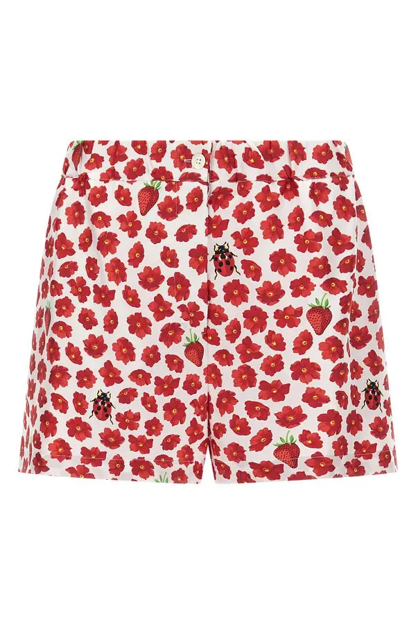 Versace Strawberry Garden Silk Twill Shorts
