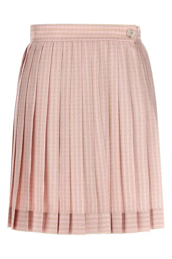 Versace Treasure Silk Twill Mini Skirt - Pink