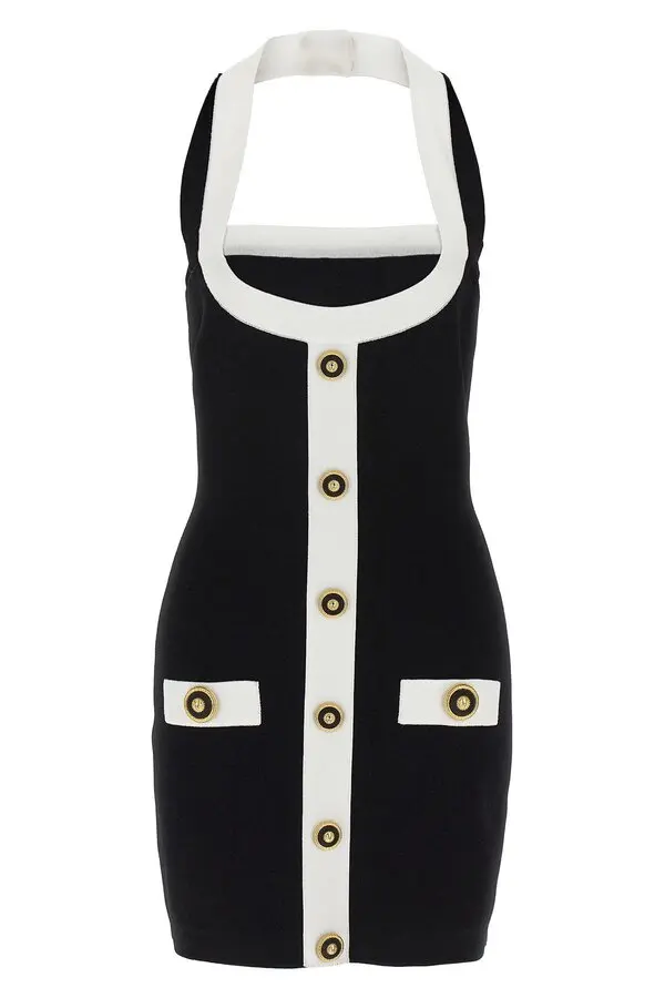 Balmain Filo Leone Catena' Dress - White/black