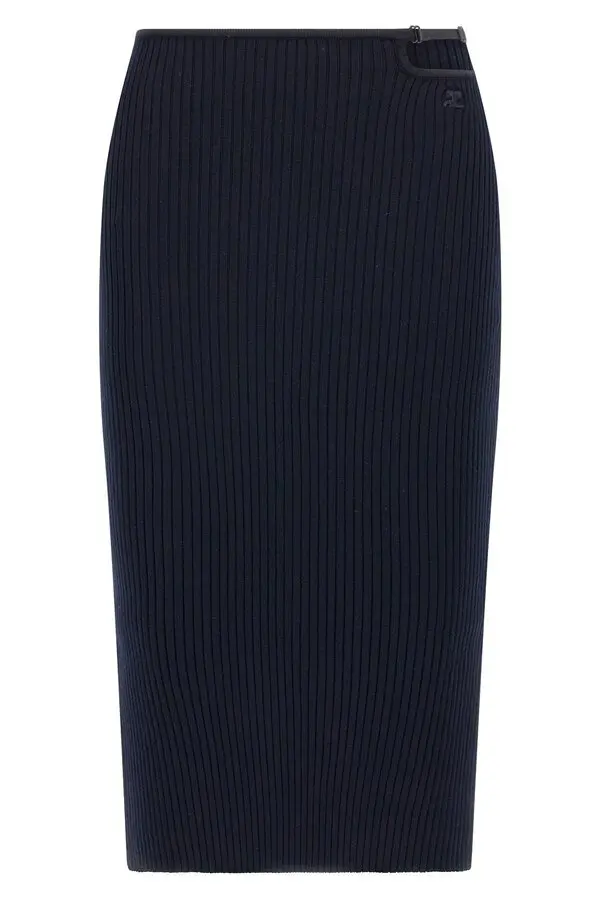 COURREGES Loop Rib Knit' Skirt - Blue