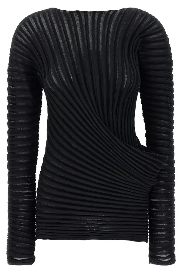 Issey Miyake Stream Pleated Knit Top