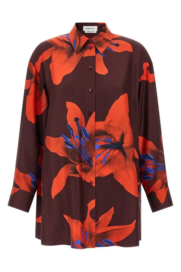Alexander McQueen Flame Lily Silk Shirt - Multi