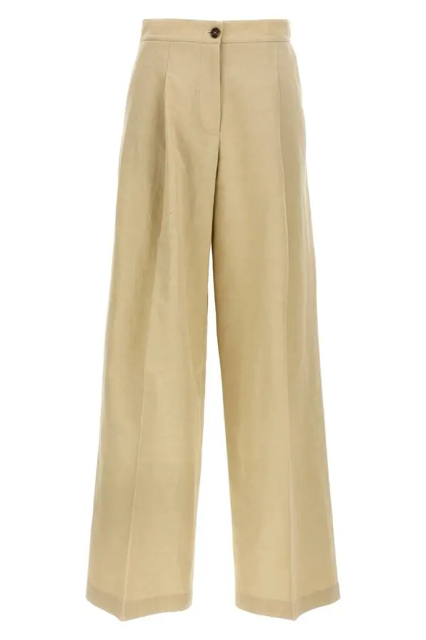 YVES SALOMON Wide Leg Linen Trousers