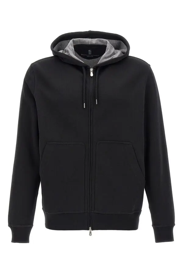 Brunello Cucinelli Cashmere And Silk Blend Zip Hoodie