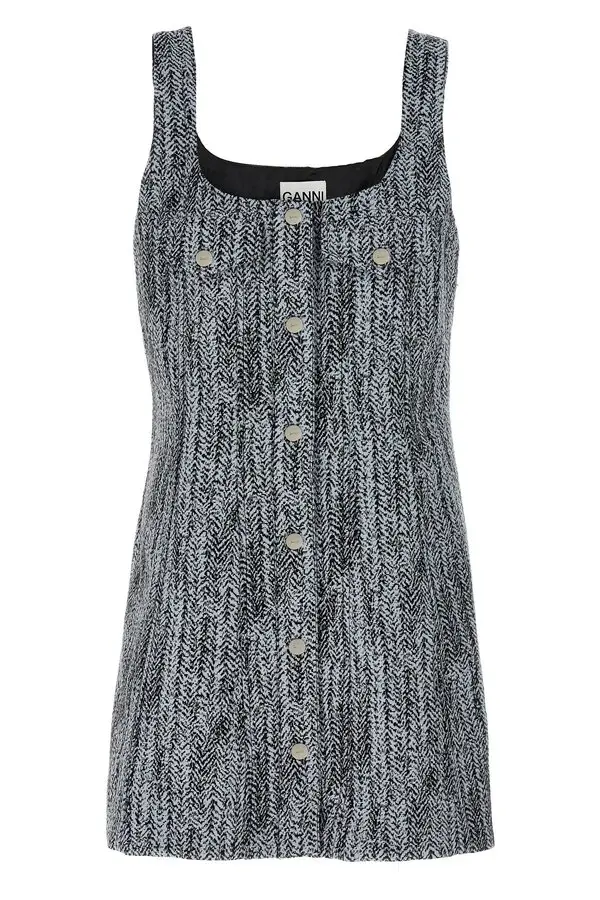 GANNI Tweed Mini Dress