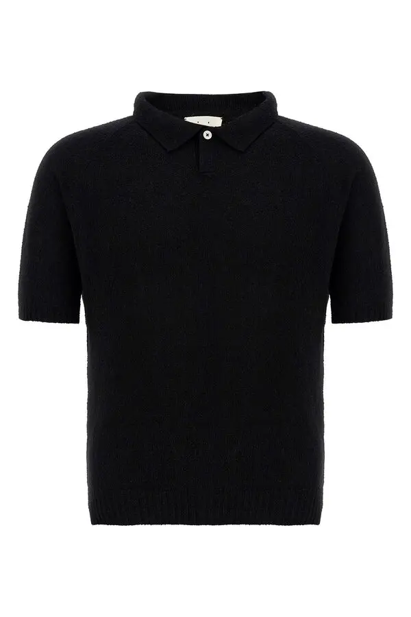 MA'RY'YA Bouclé Cotton Polo Shirt