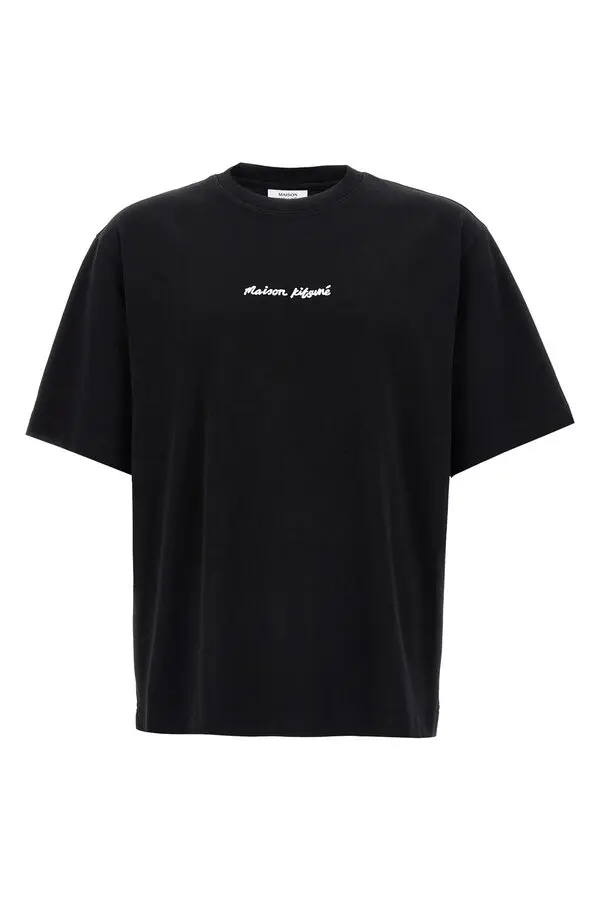 Maison Kitsuné Logo Embroidery T-shirt - Black