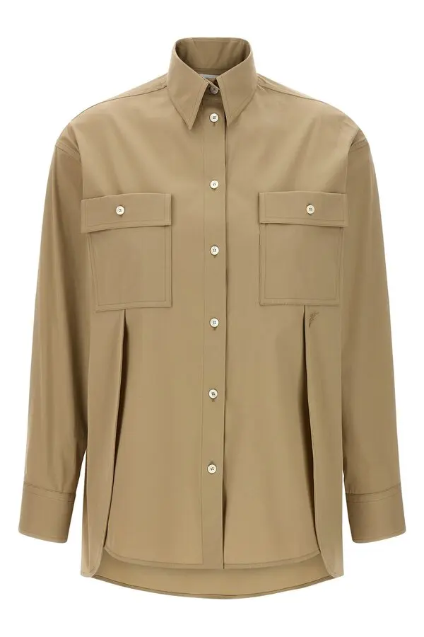 FERRAGAMO Paneled Stretch Cotton Shirt