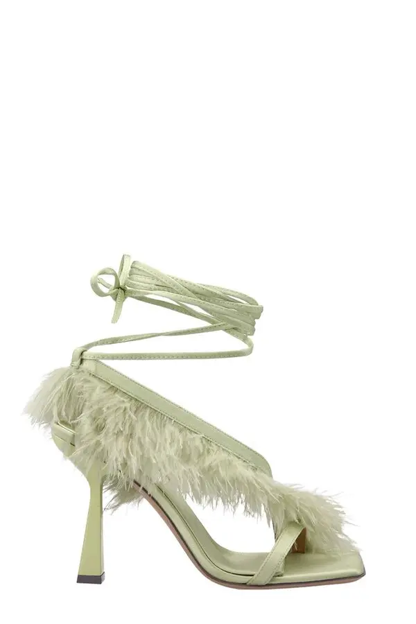 SEBASTIAN MILANO Feather Wrap Sandals - Green