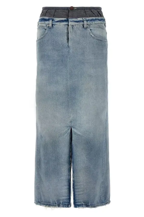 MAISON MARGIELA Slits Denim Skirt - Multi