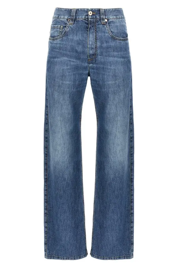 Brunello Cucinelli Straight Leg Denim Jeans - Blue