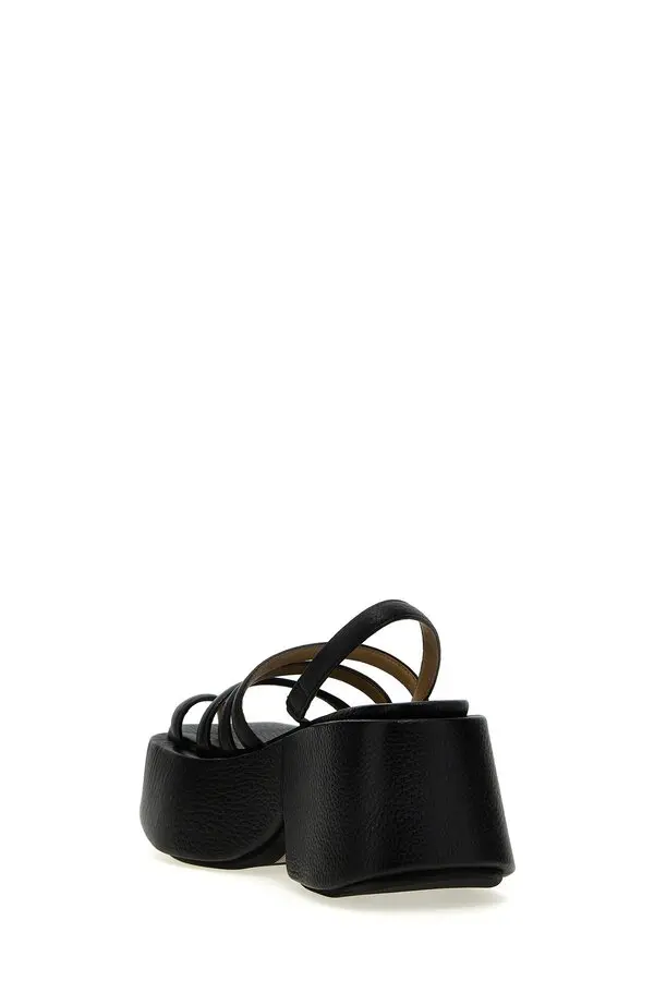 Marsèll Zeppo Hammered Leather Sandals - Black
