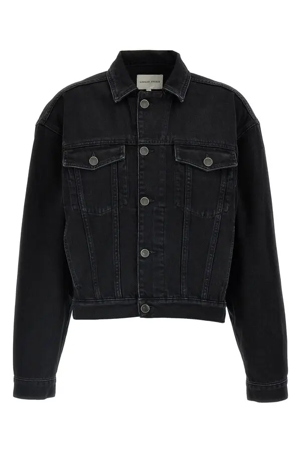 Loulou De Saison Dave Stonewashed Cotton Denim Jacket - Black