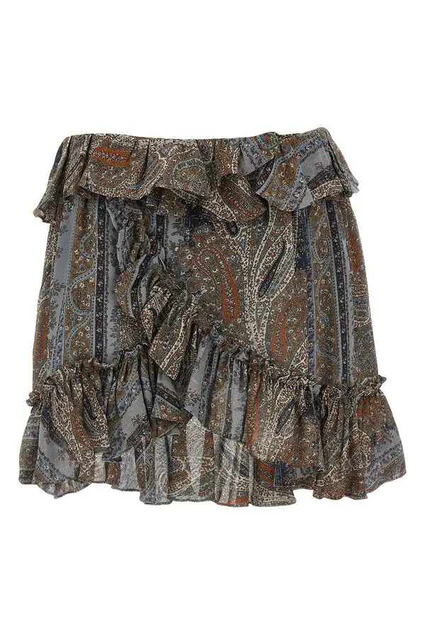 Saint Laurent All Over Print Skirt - Multi