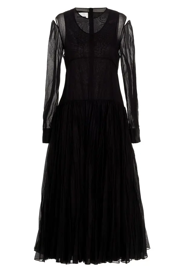 JIL SANDER Pleated Skirt Dress - Black