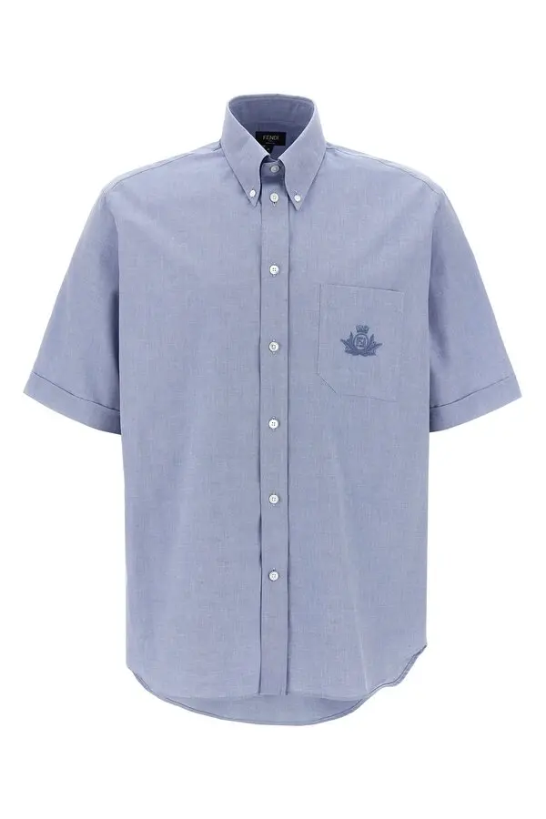 Fendi Crest' Shirt - Light Blue