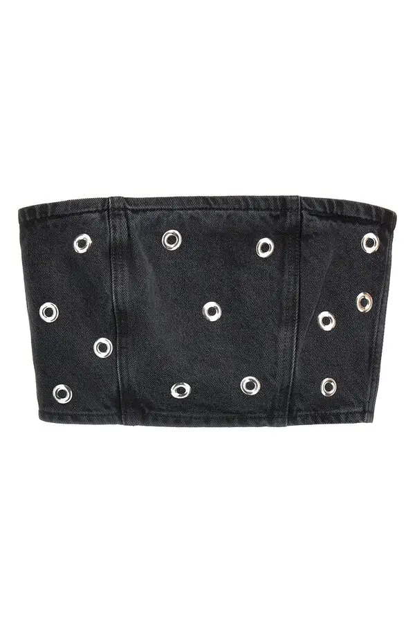 ROTATE BY BIRGER CHRISTENSEN Studded Denim' Top