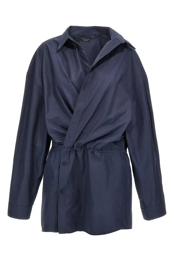Balenciaga Stile Camicia Mini' Dress - Blue