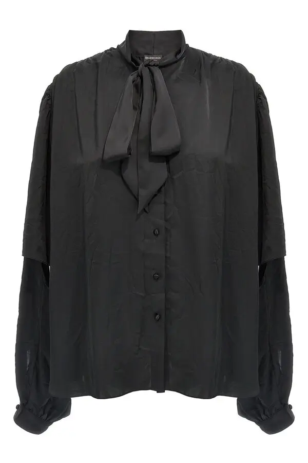 Balenciaga Double Sleeve' Shirt - Black
