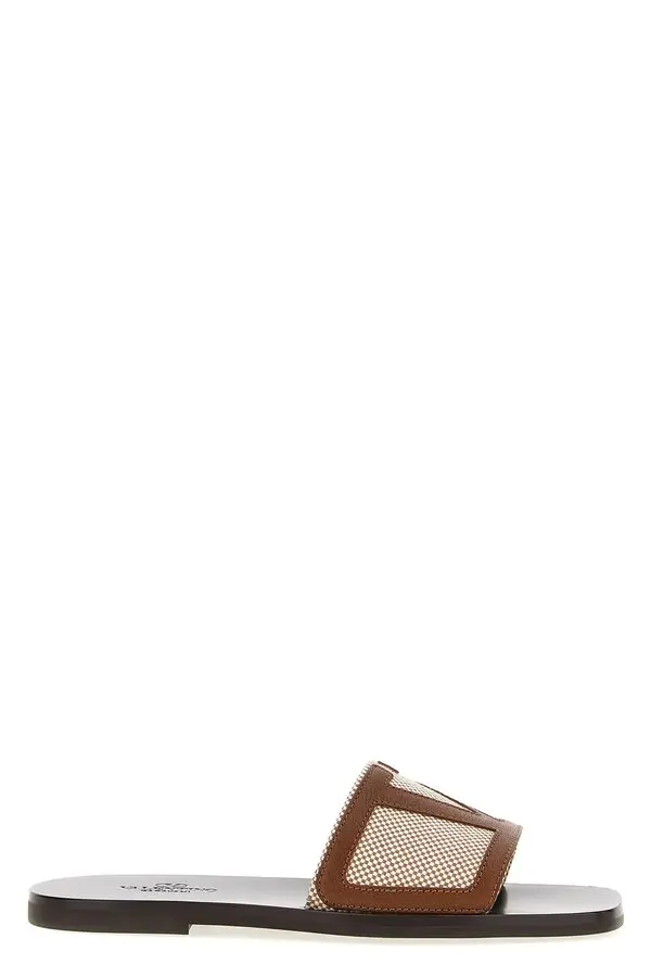 Valentino Garavani Vlogo Signature' Slides - Brown