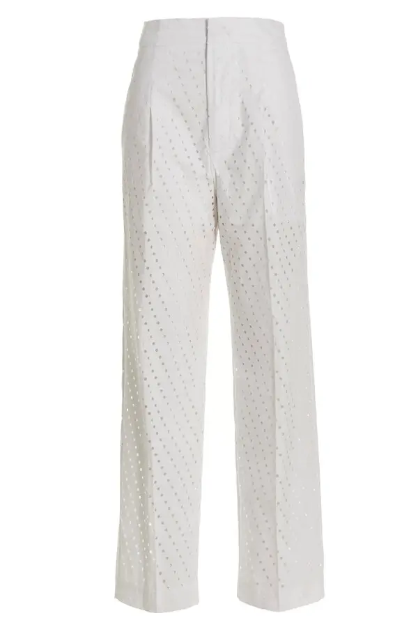 NUDE Visible Button Straight Leg Jeans - White