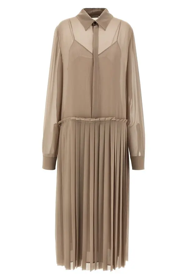 AMI Paris Pleated Midi Dress