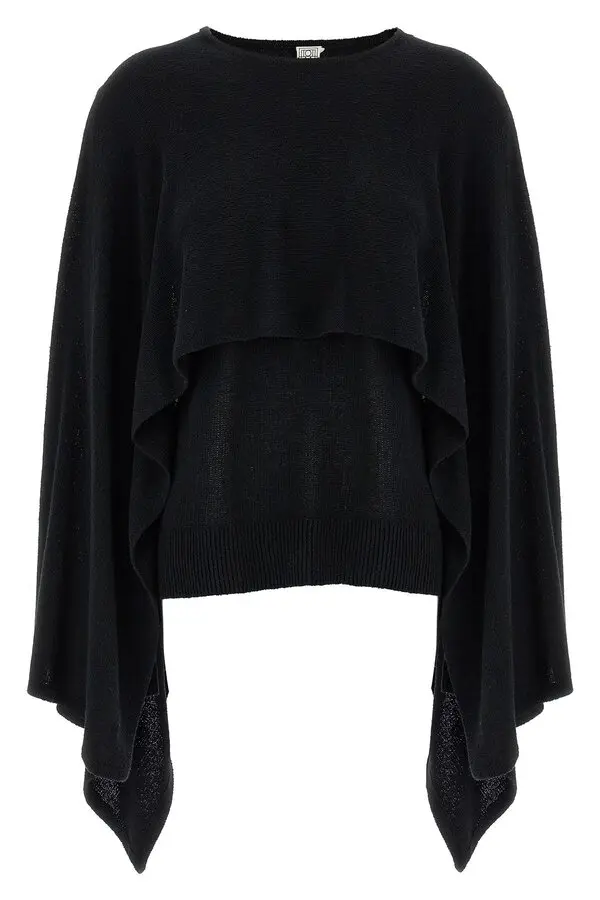 TOTEME Knitted Silk Cape Sweater