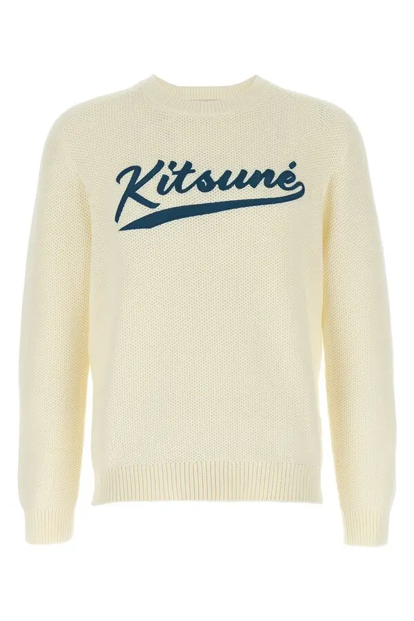 Maison Kitsuné Varsity Cotton Sweater - White