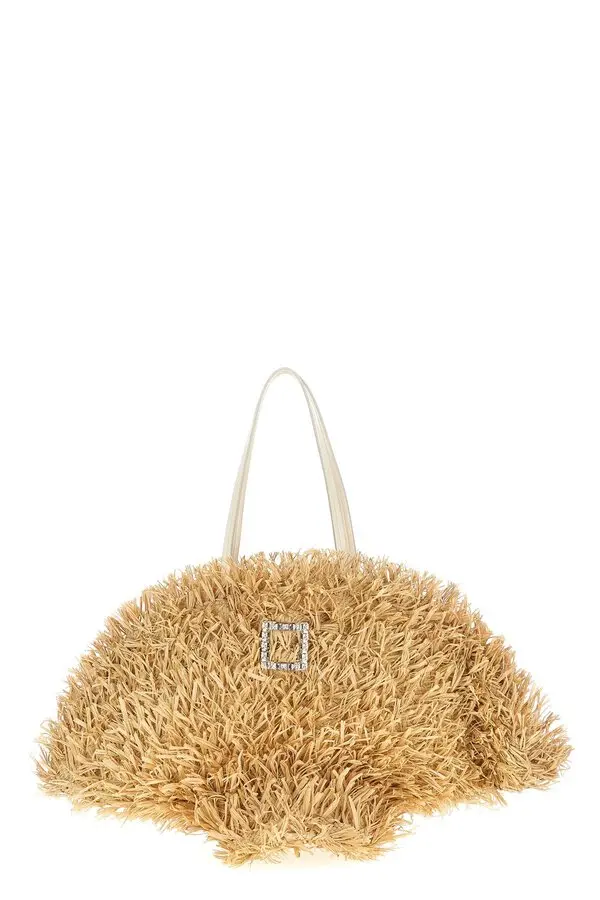 ROGER VIVIER Tres Vivier Panier Large Shopping Bag - Beige