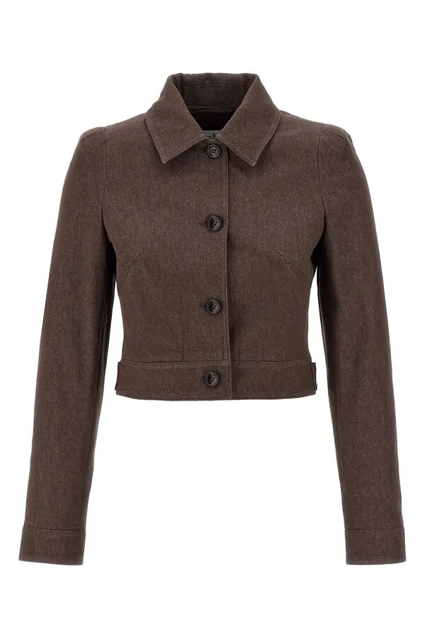 Max Mara Carpa Cotton Denim Effect Cropped Blazer