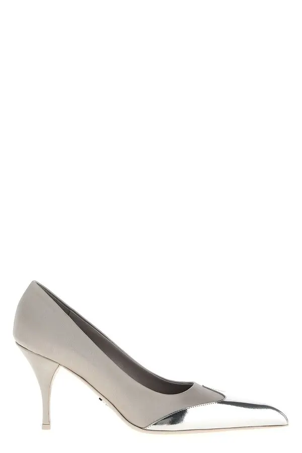 Prada Satin Pumps - Silver
