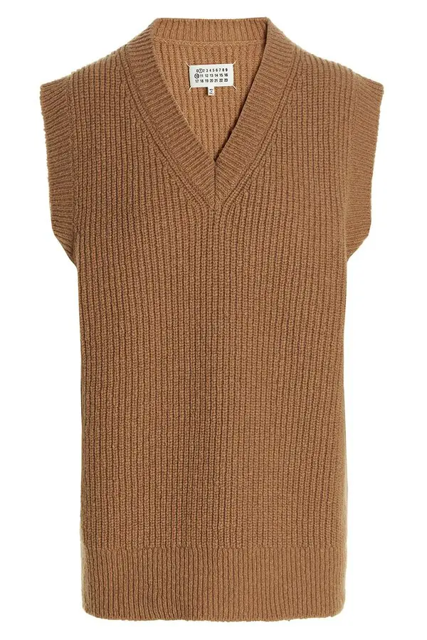 MAISON MARGIELA V-neck Cashmere-blend Knit Vest