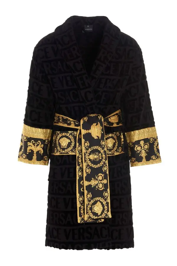 Versace Embossed Logo Bathrobe