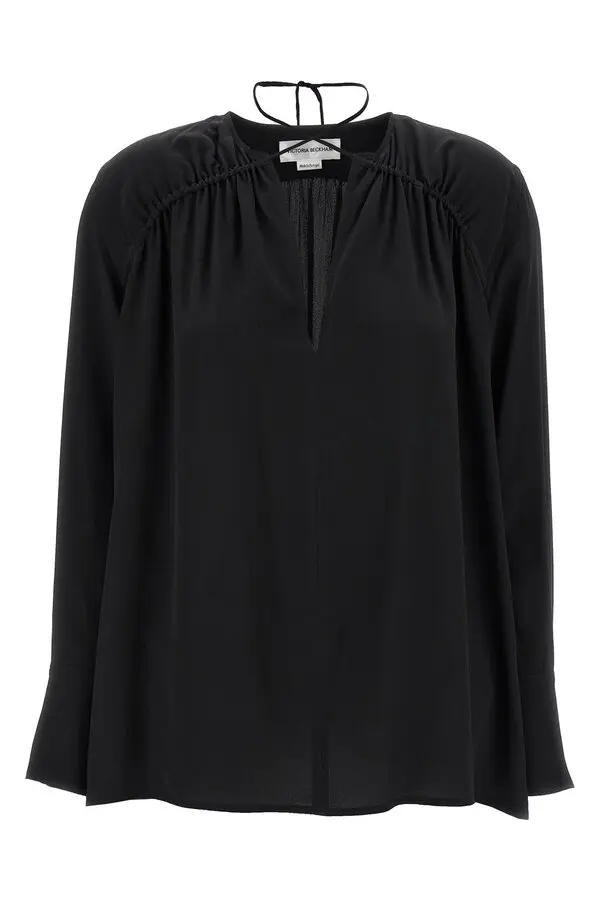 Victoria Beckham Gather Detail Tie Silk Blouse