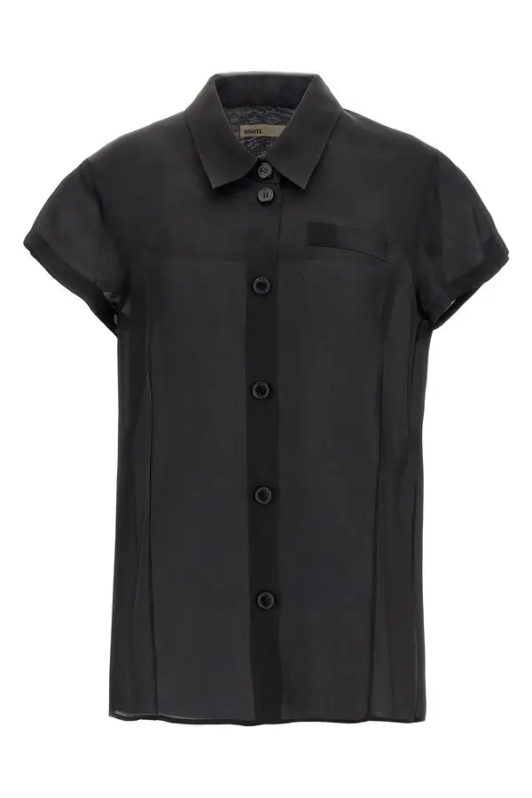 Khaite Keefe Silk Organza Shirt - Black