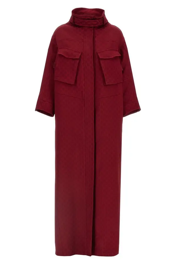 Gucci Gg Jacquard Long Coat