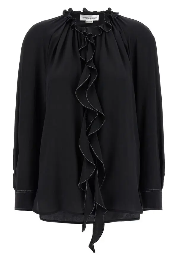 Victoria Beckham Ruffle Silk Blouse