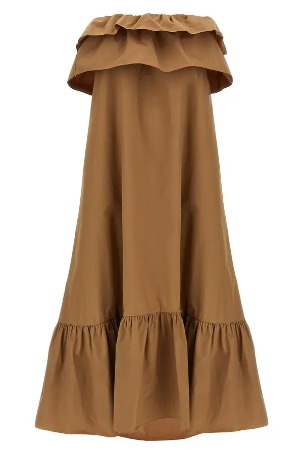 Saint Laurent Cotton Saia Midi Dress - Brown
