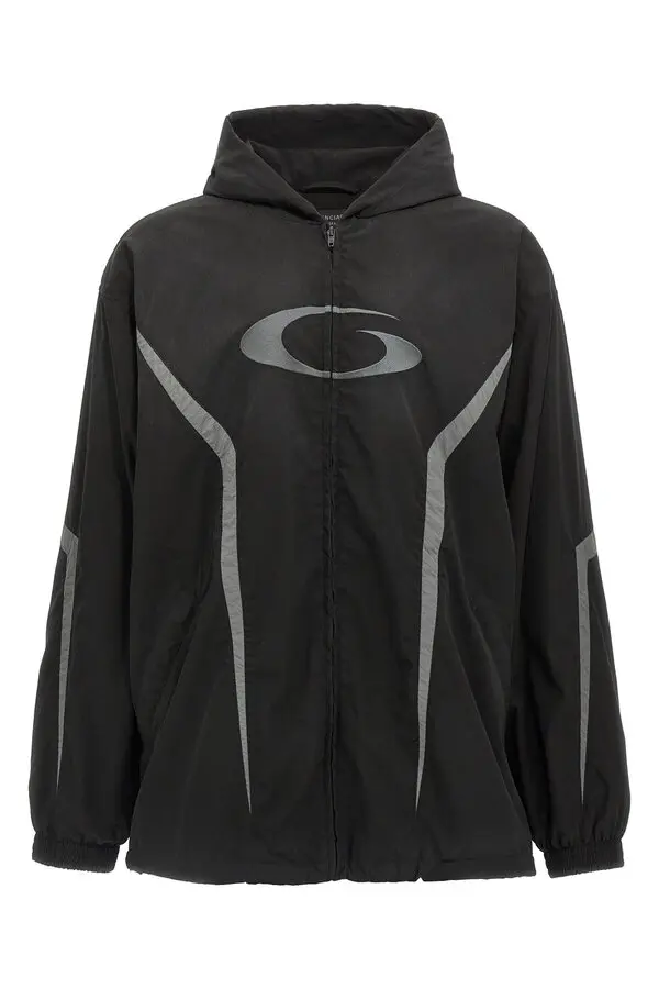 Balenciaga Tracksuit Loop Sports Icon Ampia Jacket - Black