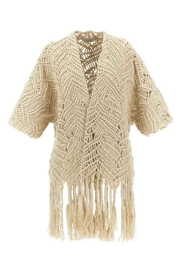 Brunello Cucinelli Opera Dazzling Macramé Cardigan