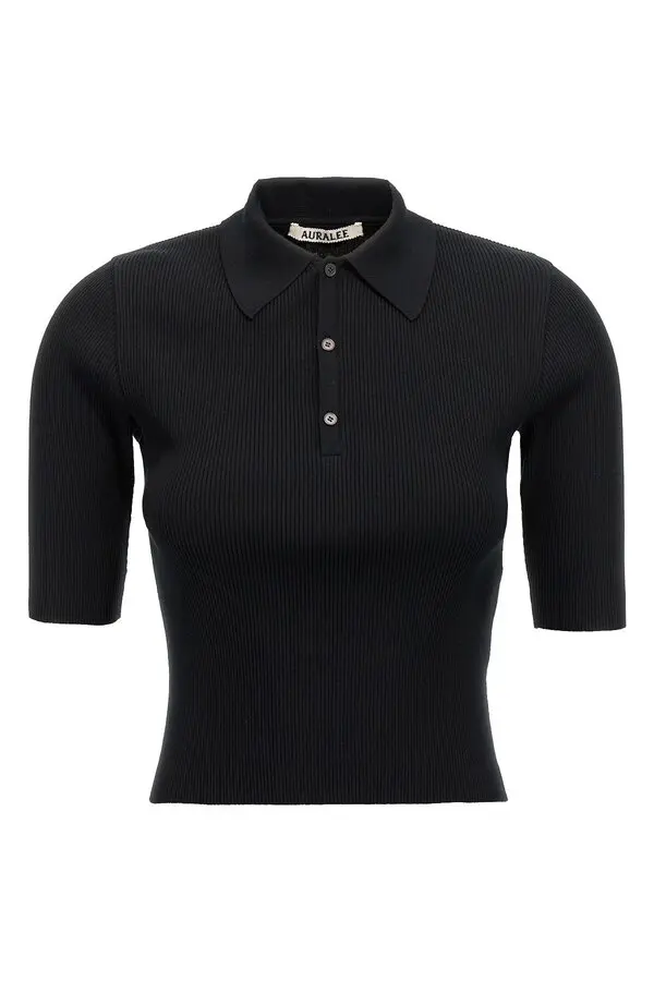 Auralee Ribbed Polo Shirt