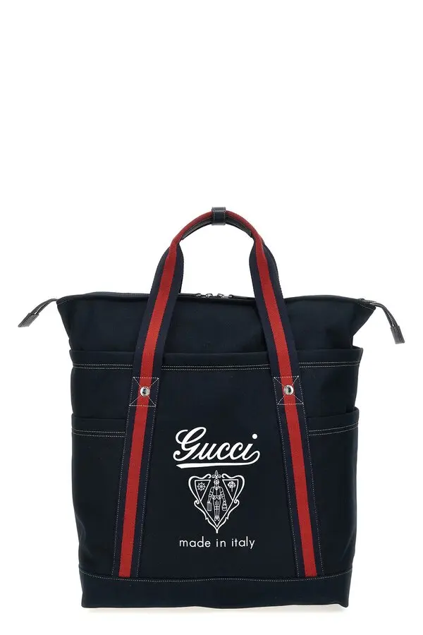 Gucci Coat Of Arms Shopping Tote - Blue