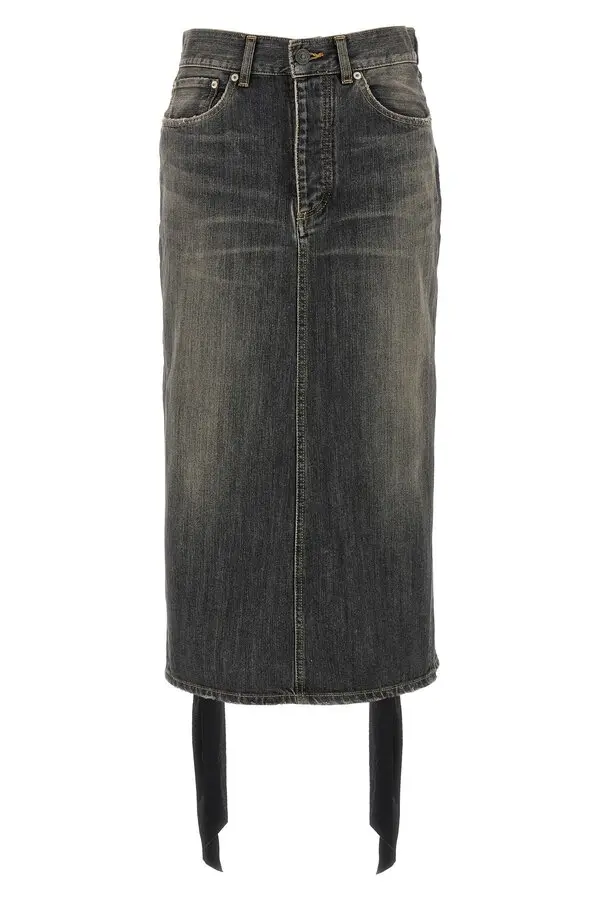 Balenciaga Lace Up Denim Skirt